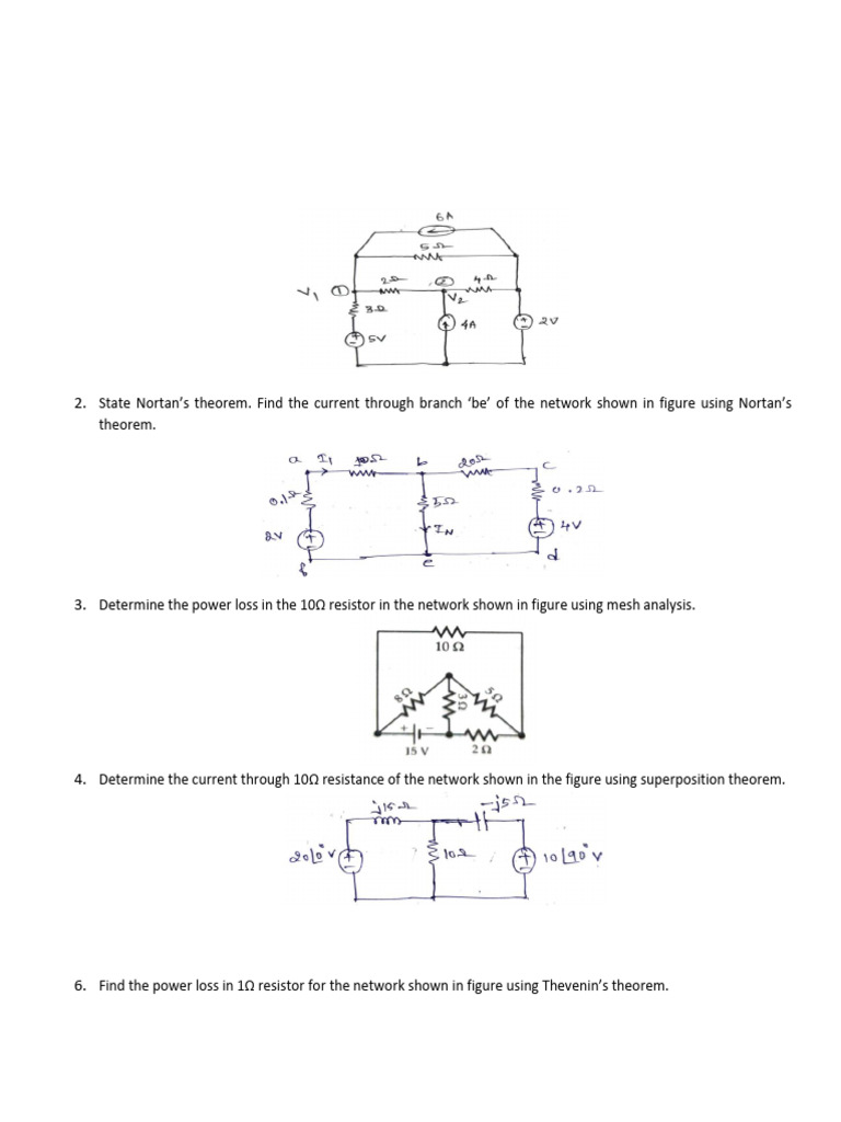 Question Bank NA[1] | PDF | Inductance | Electrical Network
