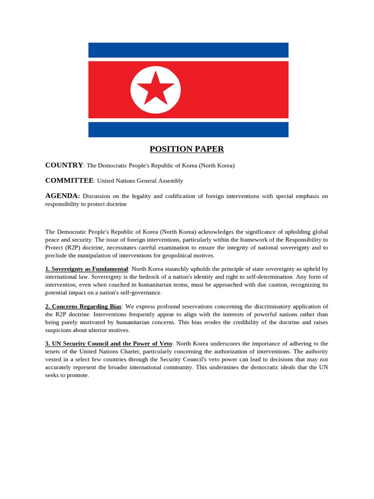North Korea's Stance on Foreign Interventions | PDF | Responsibility To ...