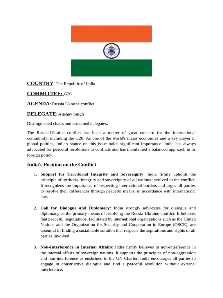 Position Paper G20 - India | PDF | Sovereignty | Diplomacy