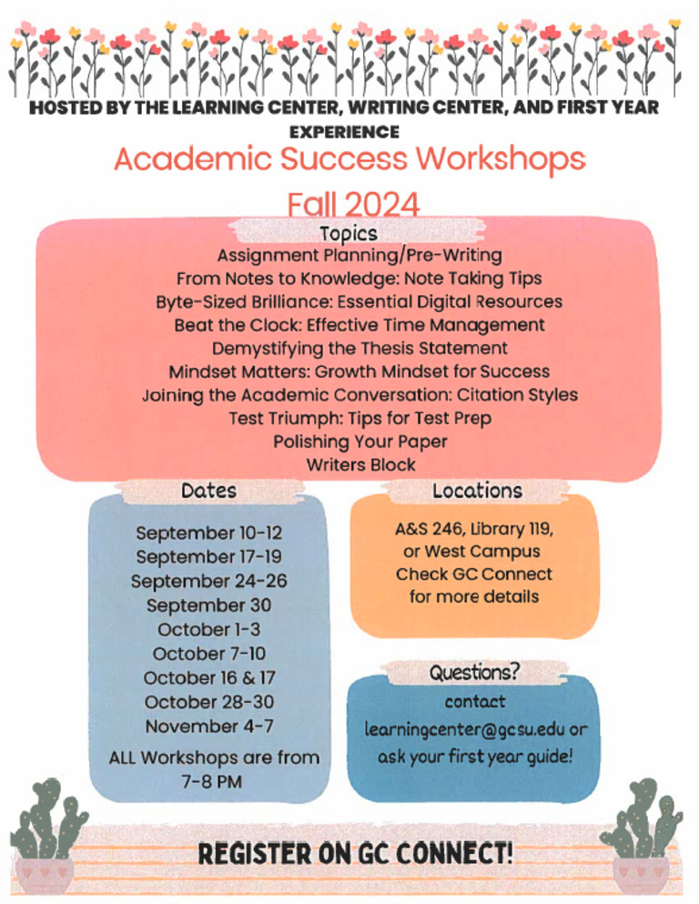 Academic Success Workshops | PDF