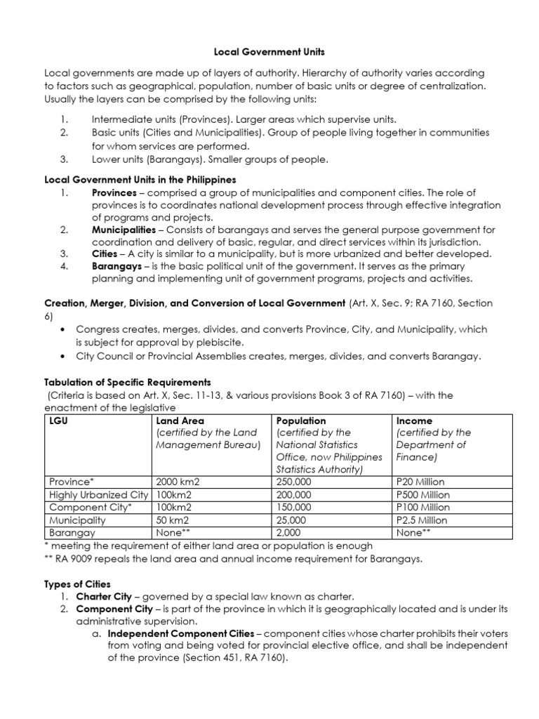Understanding Local Government Units in the Philippines | PDF ...
