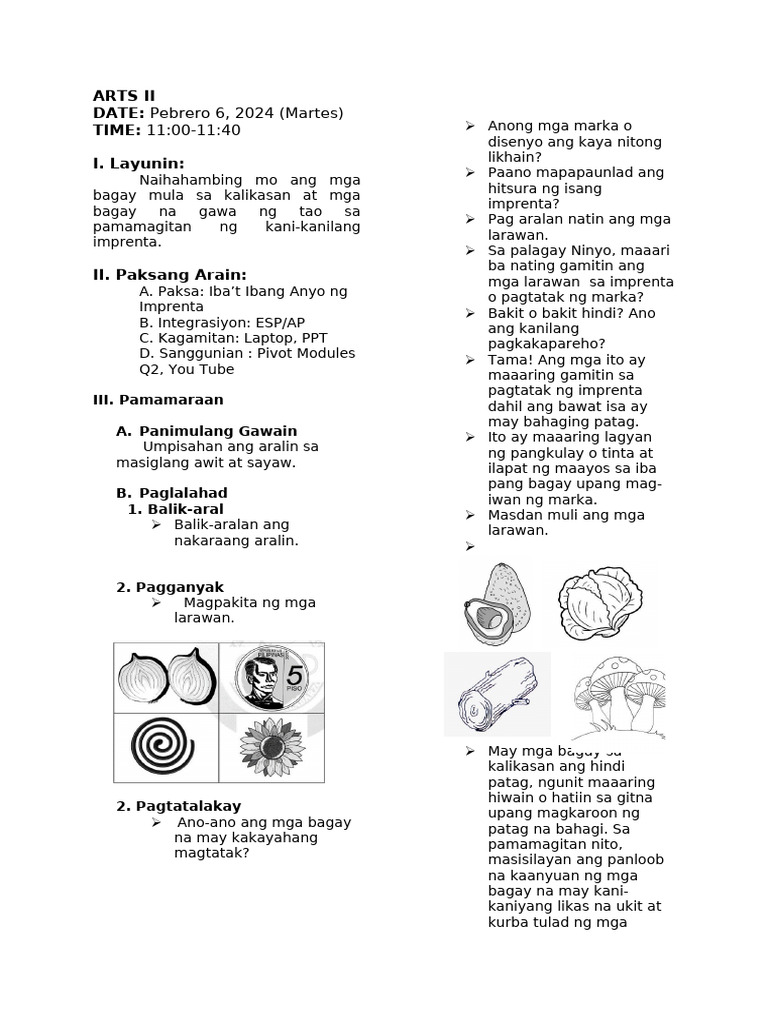 ARTSII-LP-Q3-W1 | PDF