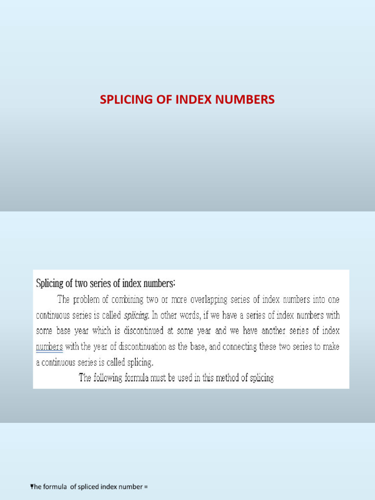 Splicing of Index Numbers.pptx | PDF