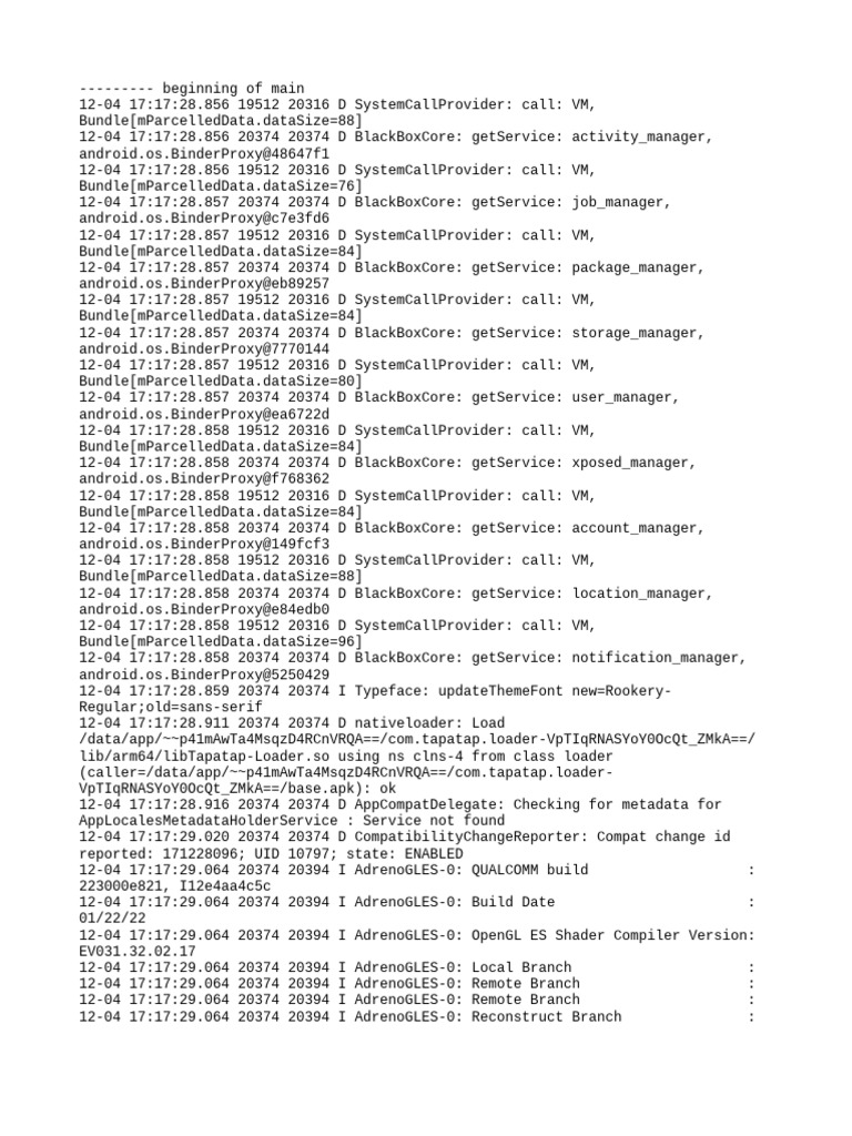 Com - Tapatap.loader Logcat | PDF | Computer Architecture | Computing