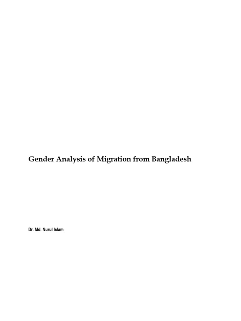 Gender Analysis of Migration | PDF | Migrant Worker | Human Migration
