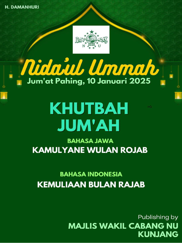 KHUTBAH JUM'AH 10 Januari 2025 | PDF