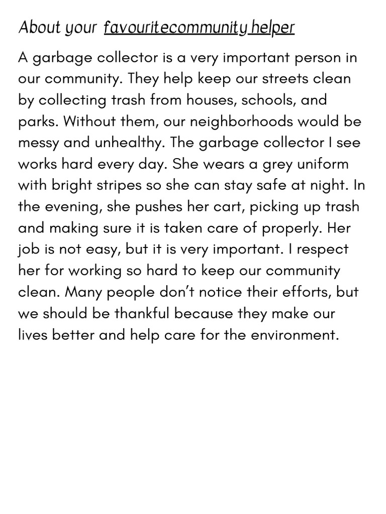 About Your Favourite Community Helper | PDF