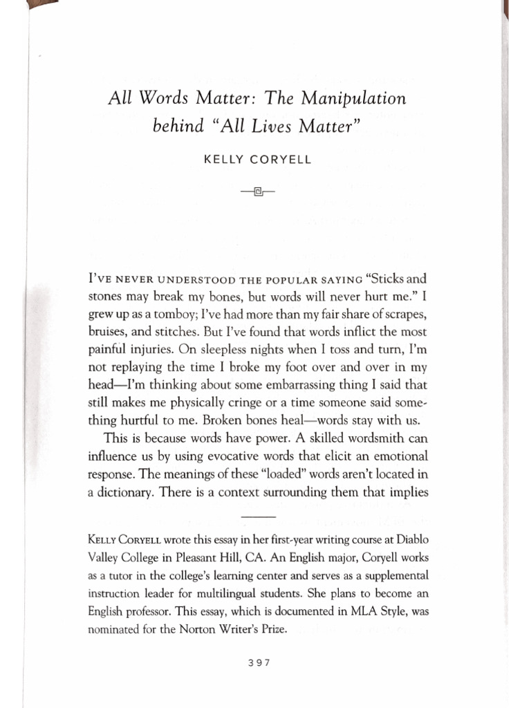 All Words Matter - The Manipulation Behind 'All Lives Matter' | PDF