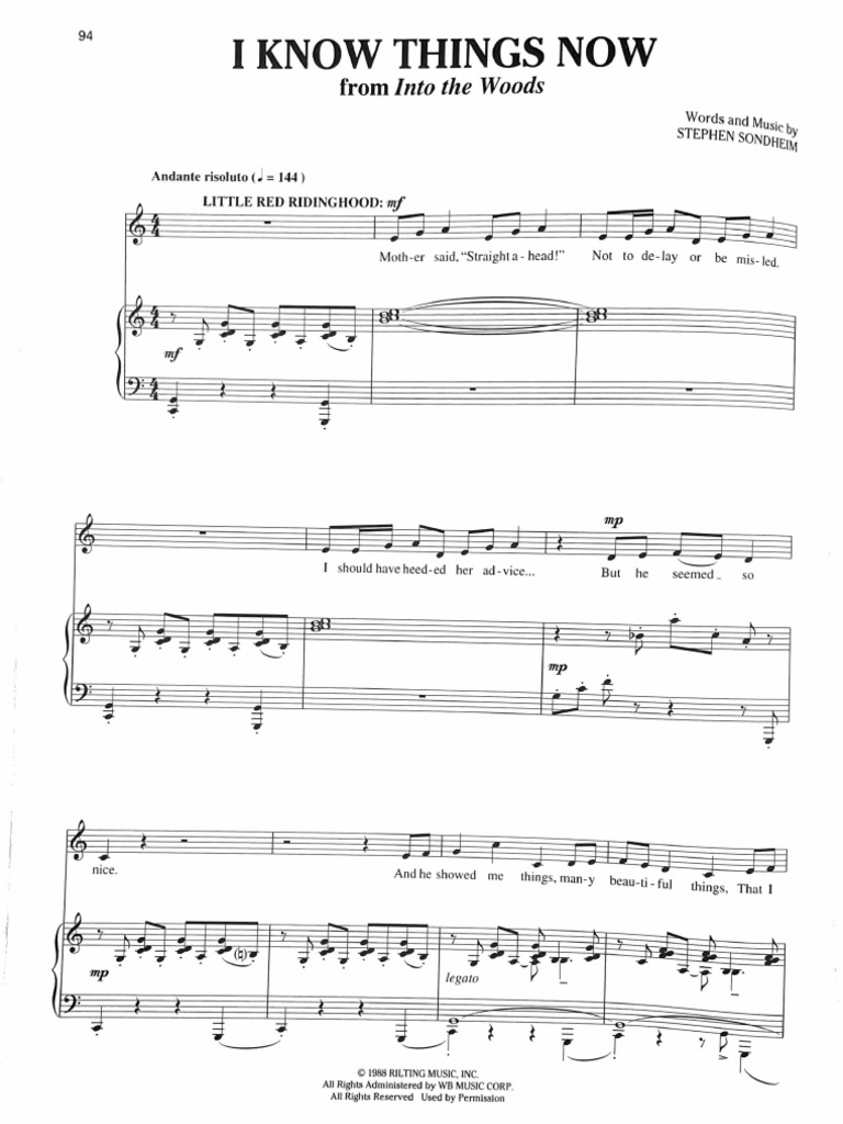 "I Know Things Now - Sheet Music" | PDF