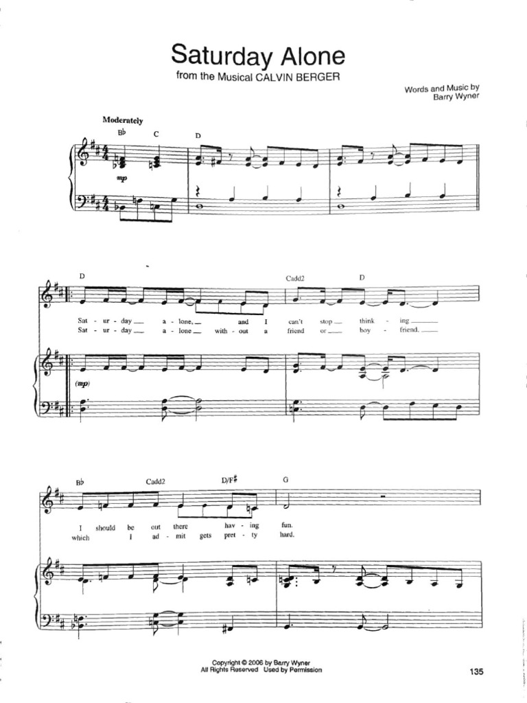 Saturday Alone From Calvin Berger | PDF