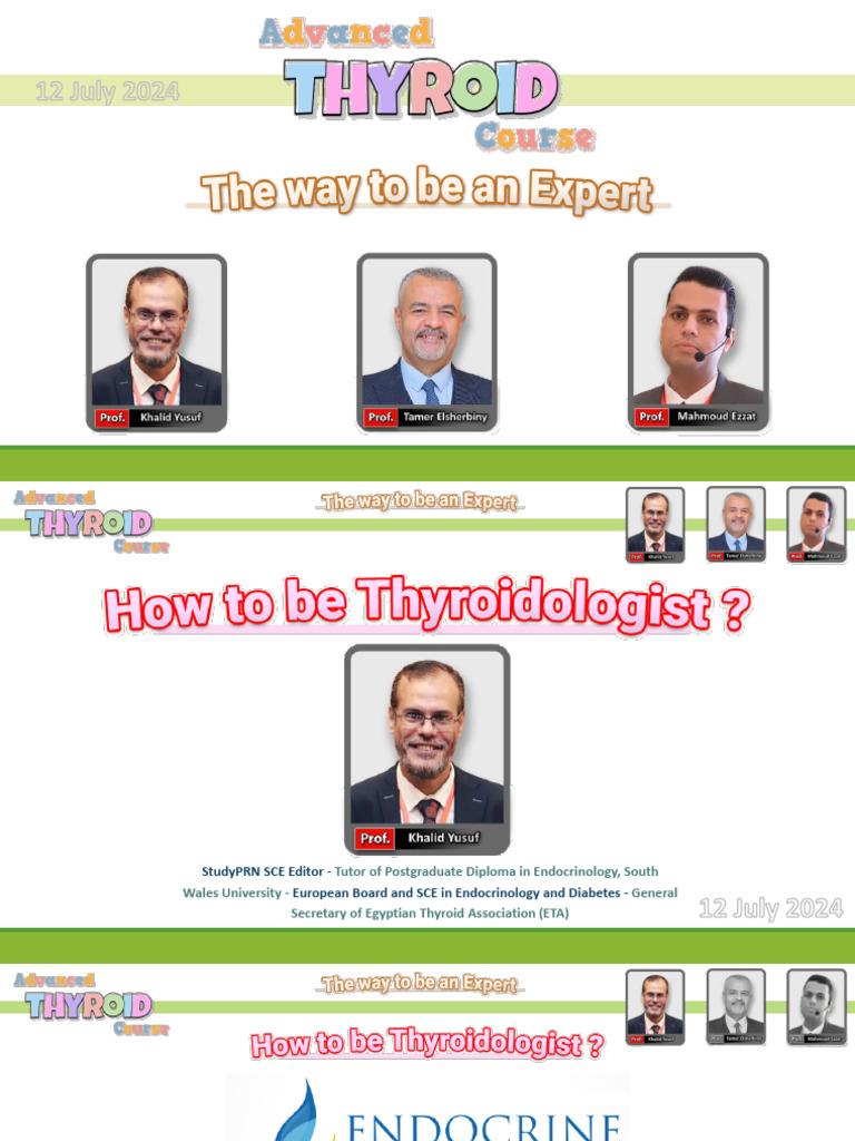 01 How To Be Thyroidologist - Khalid Yusuf | PDF