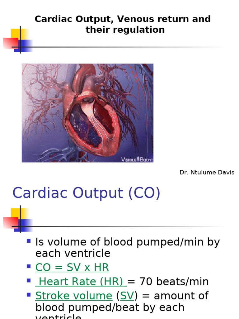 Cardiac Output, Venous Return and Their Regulation2025 | PDF | Heart | Vasodilation