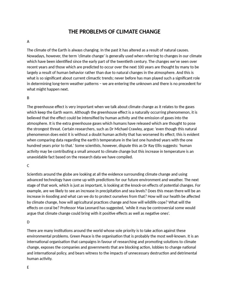 The Problem of Climate Change | PDF | Climate Change | Climate