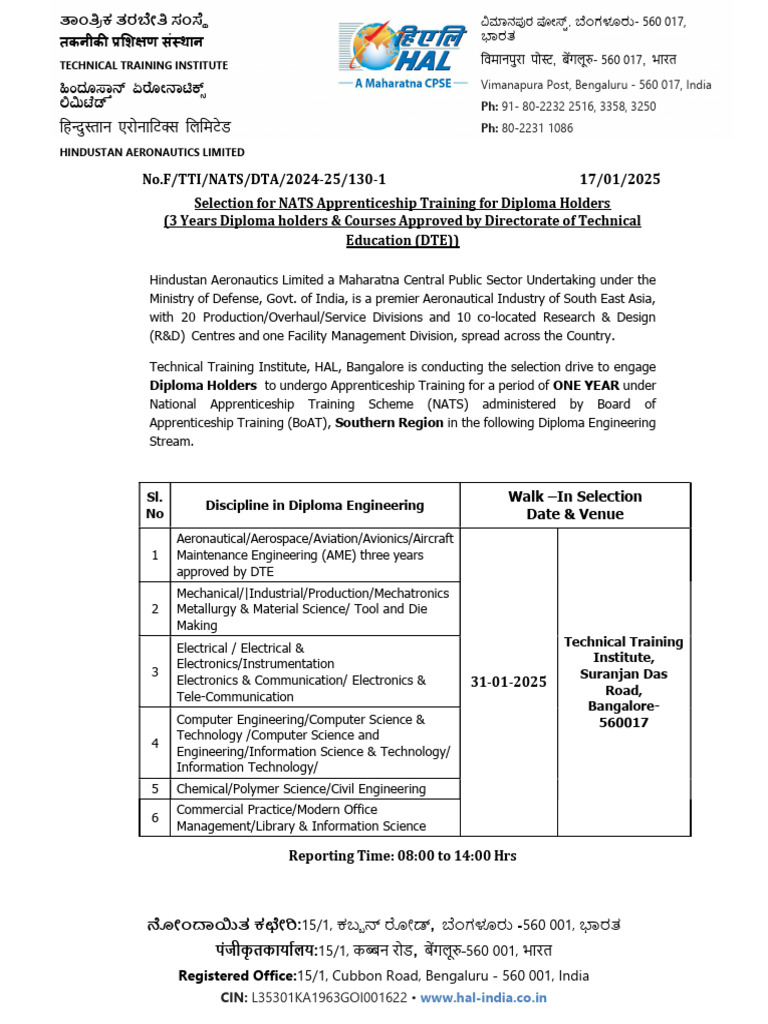 Diploma Apprenticeship Notification For The Year 2024-25-1737457270 | PDF | Engineering