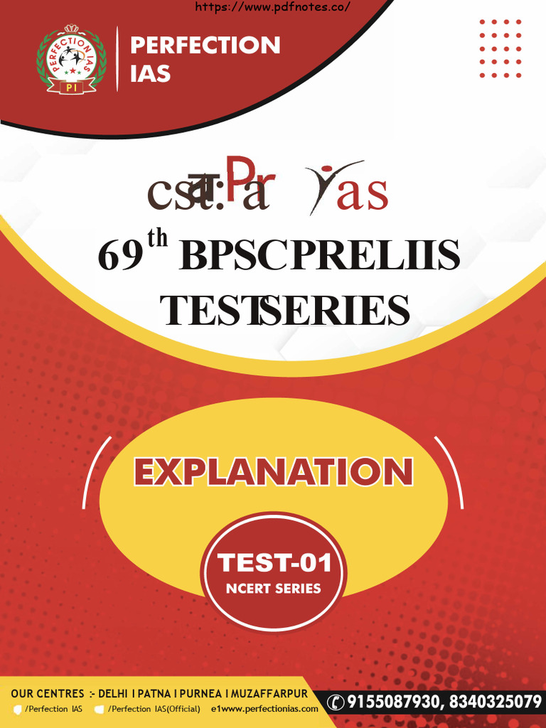 Perfection Ias Test 1 Solution | PDF