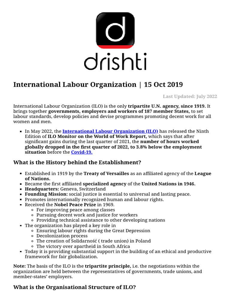 India and ILO | PDF | International Labour Organization | Labour Law