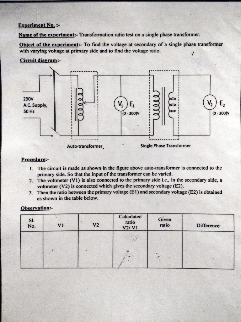 Transformer Voltage Ratio Test | PDF
