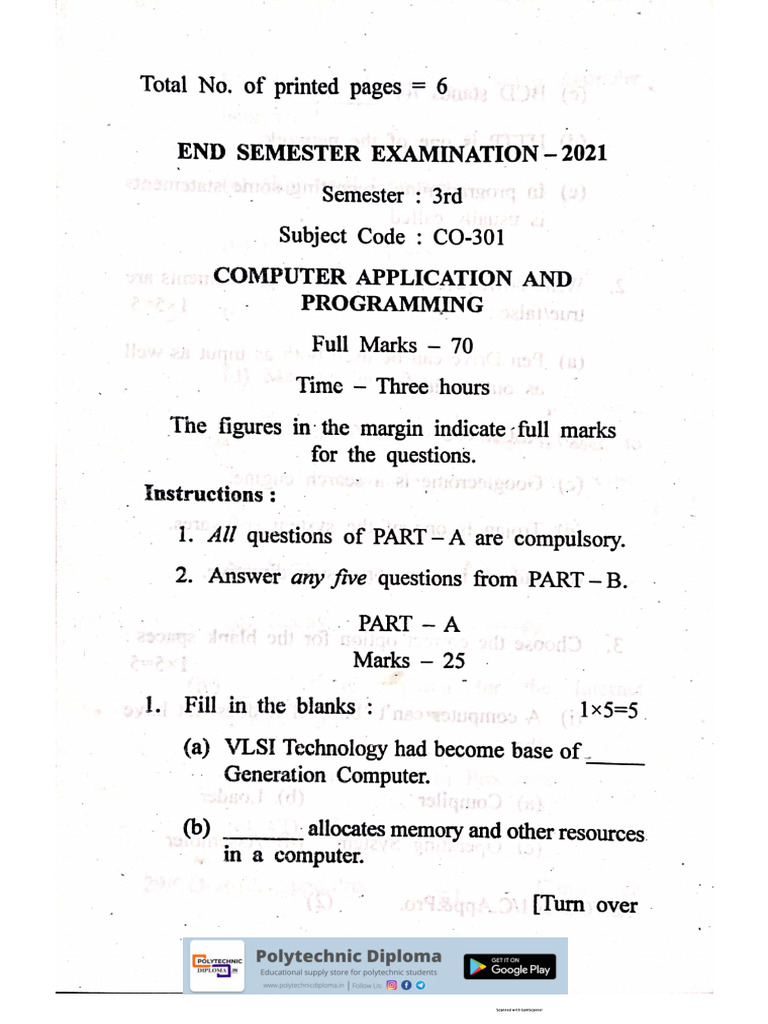 Computer Application n Programming 2021 | PDF