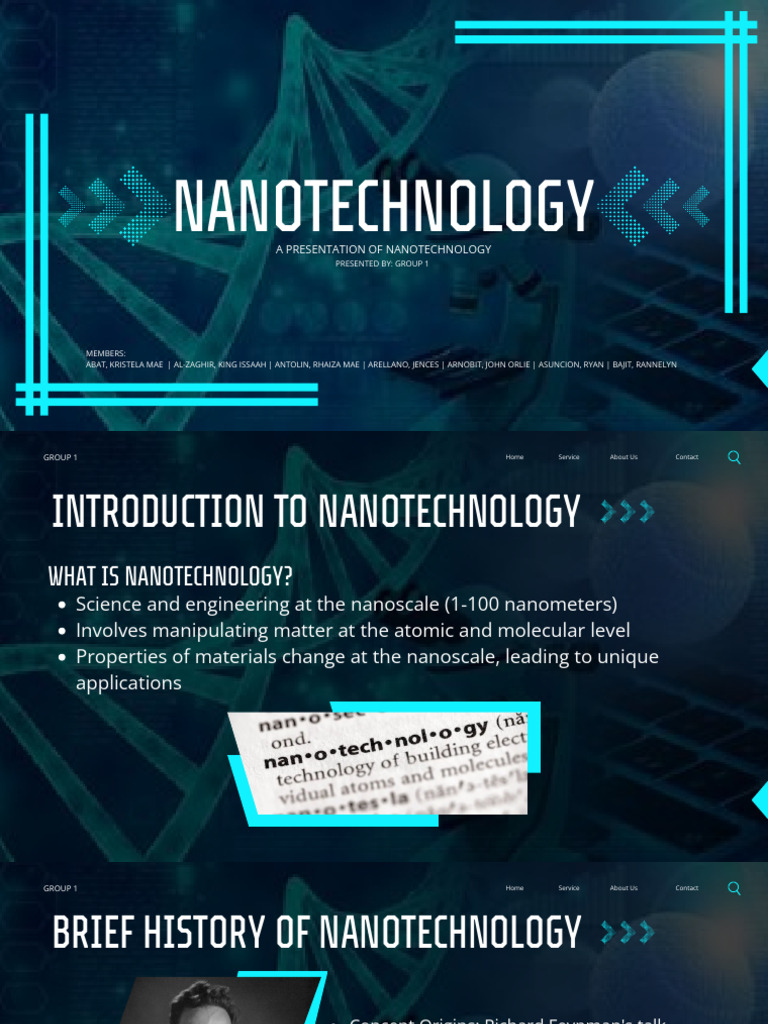 Group 1 Nanotechnology Presentation | PDF | Nanotechnology | Materials