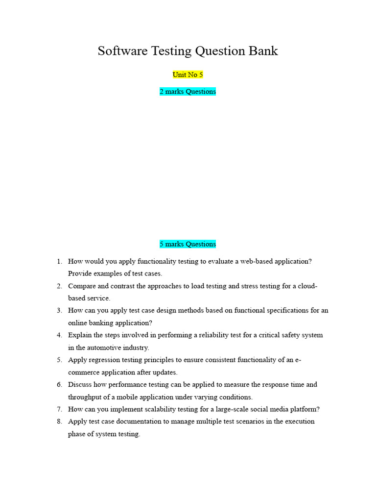 unit 5 Question bank QB | PDF | System | Reliability Engineering