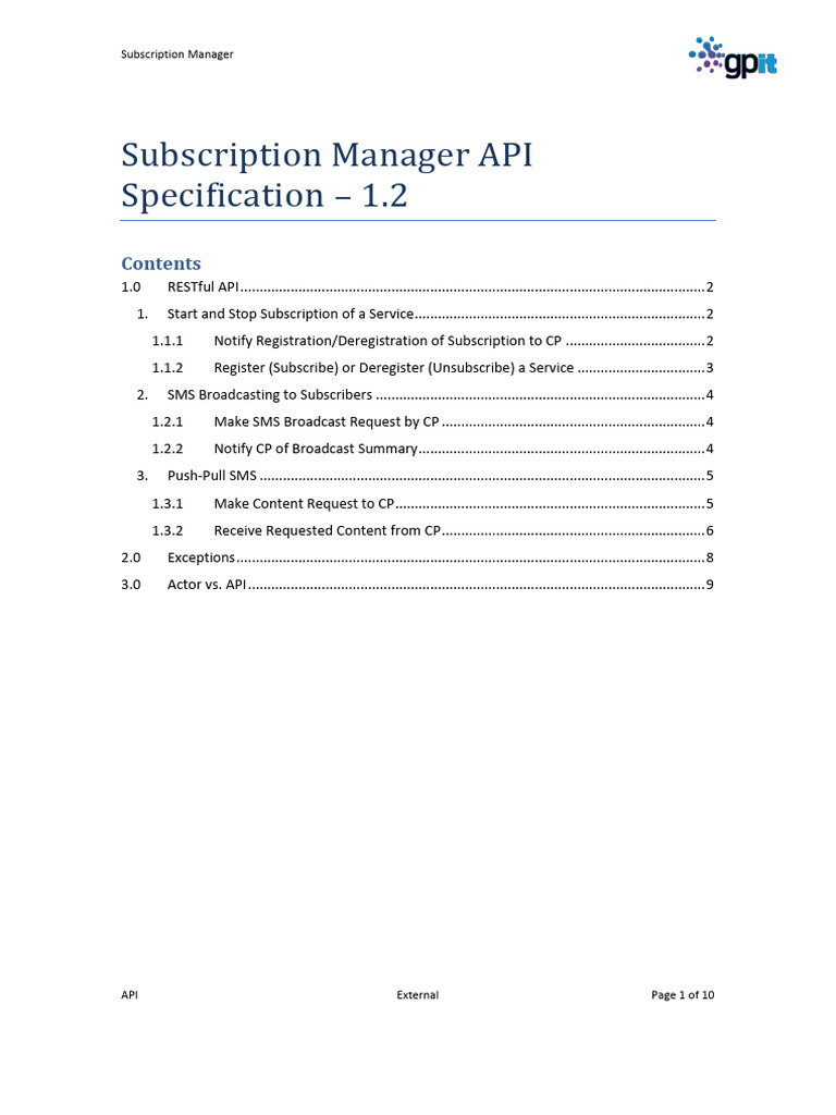 GP SM APISpecification External CP 1.2 | PDF | Web Server | Internet & Web