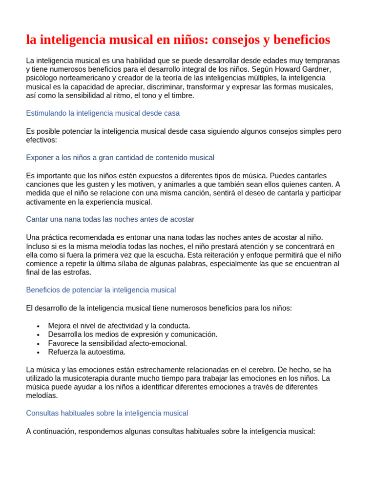 5 Inteligencia Musical | PDF | Inteligencia | Aprendizaje