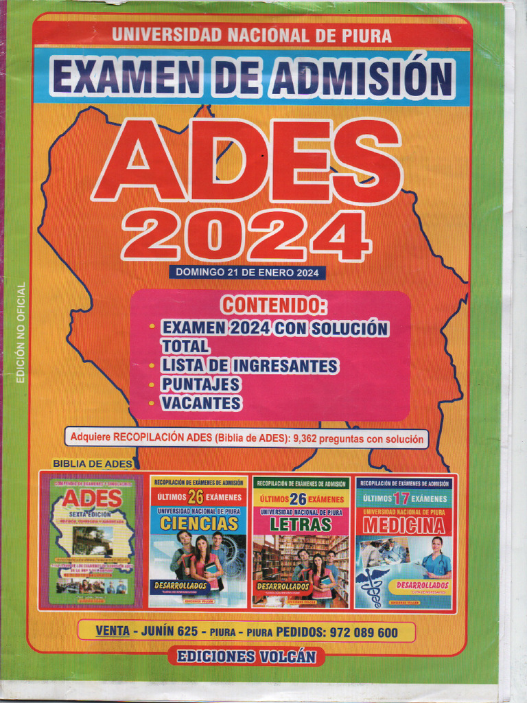 Examen de Admision Ades 2024 | PDF