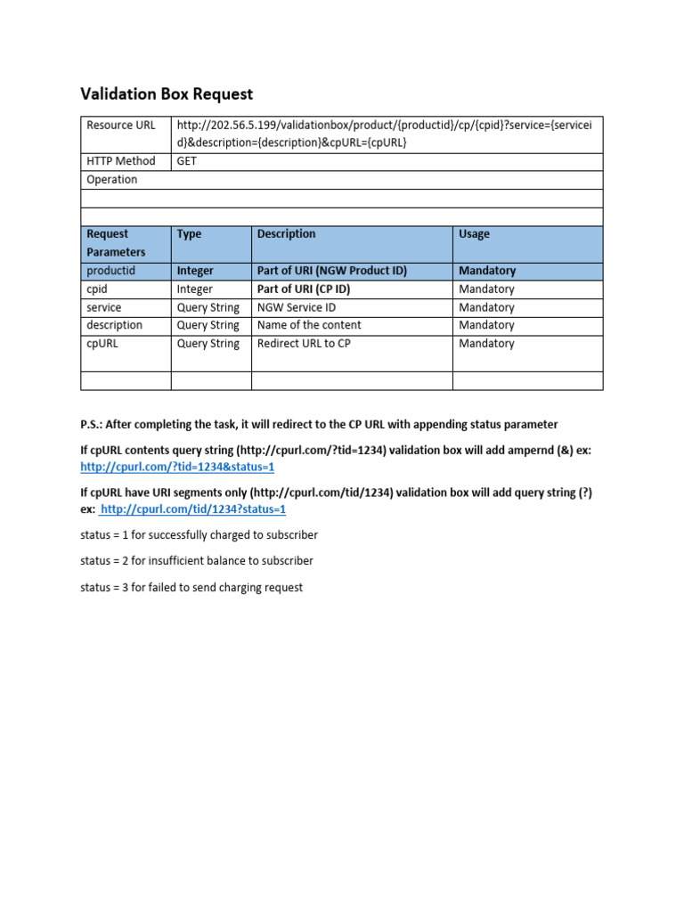 Validation Box Request - v2 | PDF