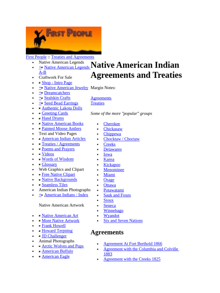 Native American Treaties and Legends | PDF | Sioux | United States ...