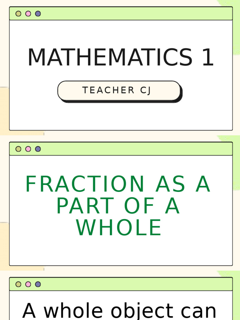3 Grade 1 - Fraction As Part of A Whole | PDF