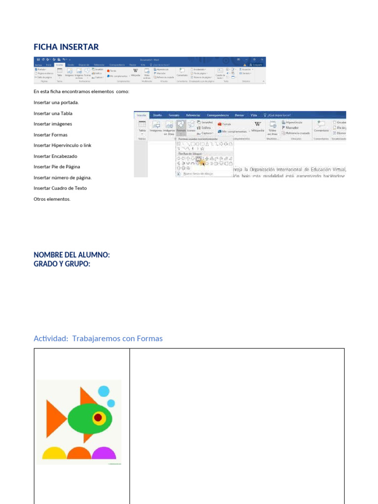 Ficha Insertar Formas | PDF