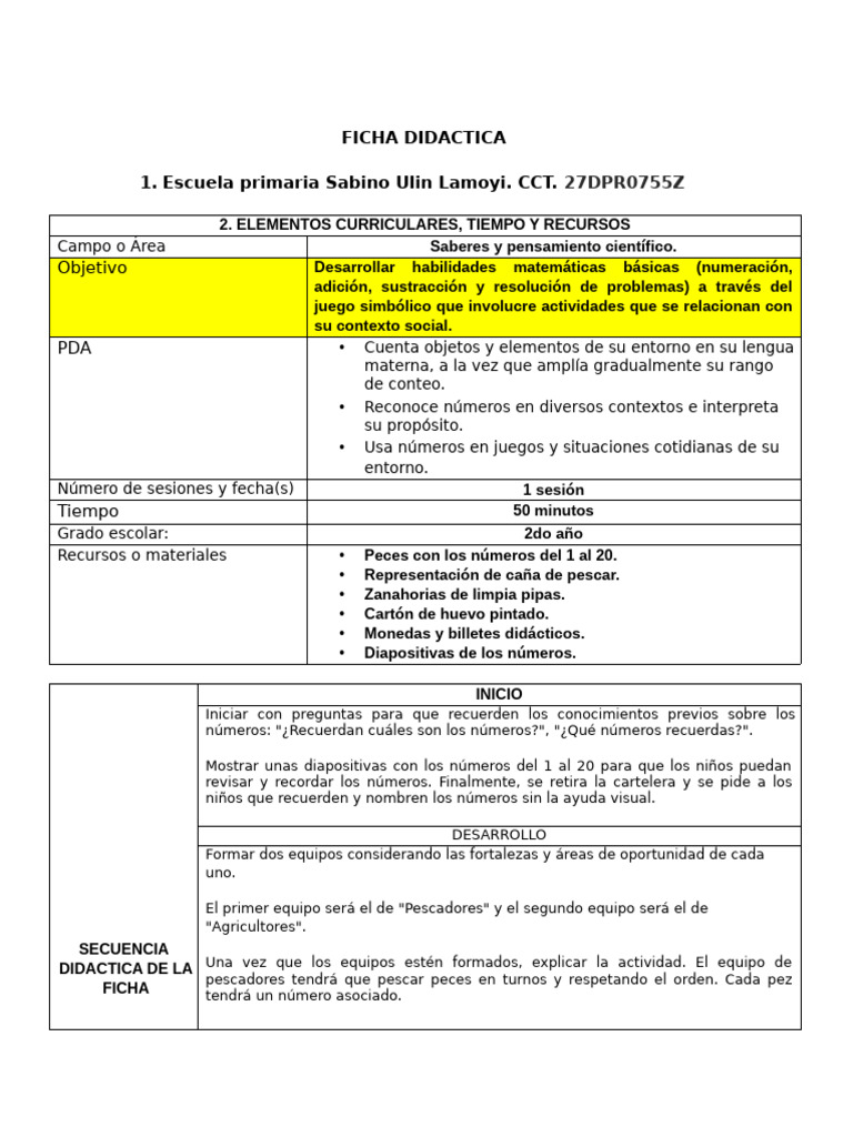 FICHA DIDACTICA Material | PDF