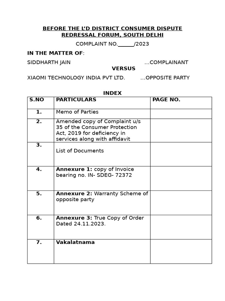 Complaint Consumer Forum | PDF