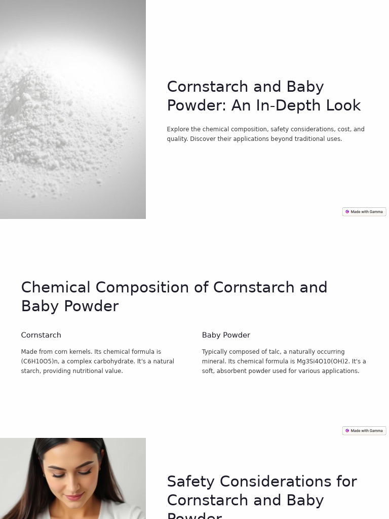 Cornstarch and Baby Powder An in Depth Look | PDF | Corn Starch