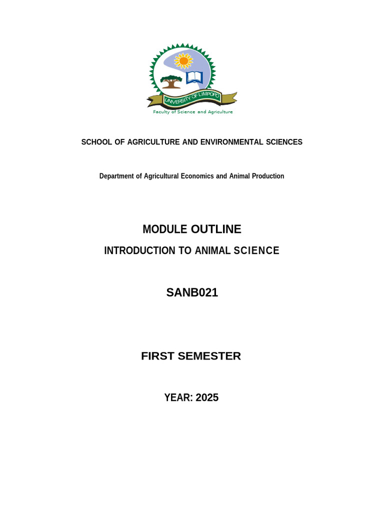 Introduction to Animal Science Module | PDF | Livestock | Cattle