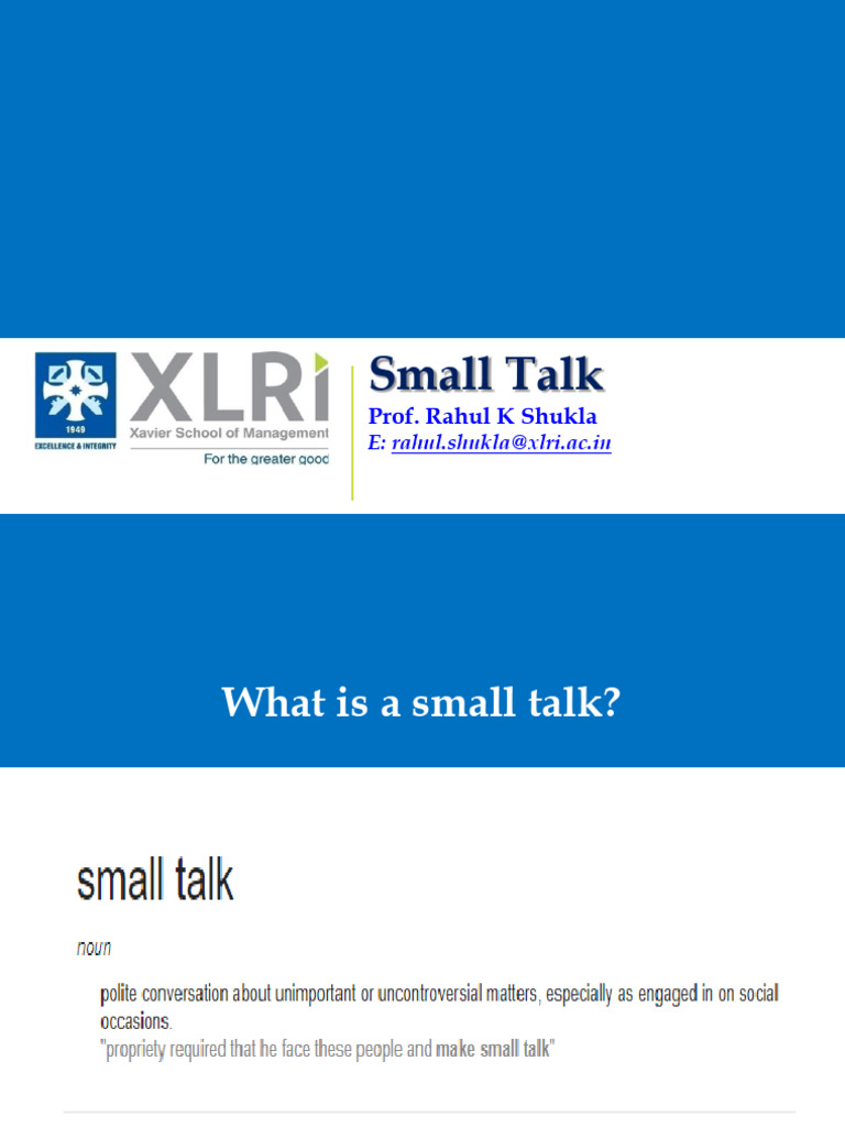 Small Talk | PDF | Extraversion And Introversion | Shyness