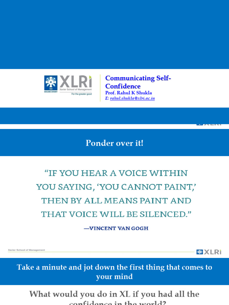 Self Confidence - Communication | PDF | Thought | Psychology