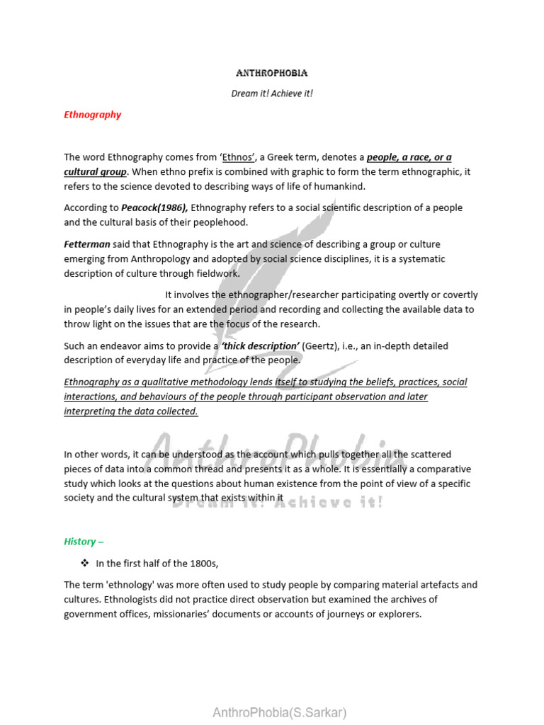 Ethnography | PDF | Ethnography | Field Research