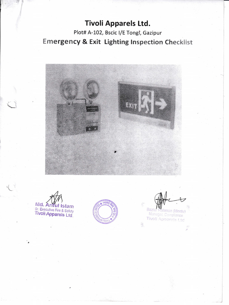 Emergency & Exit Light Inspection Checklist (December-23) | PDF ...