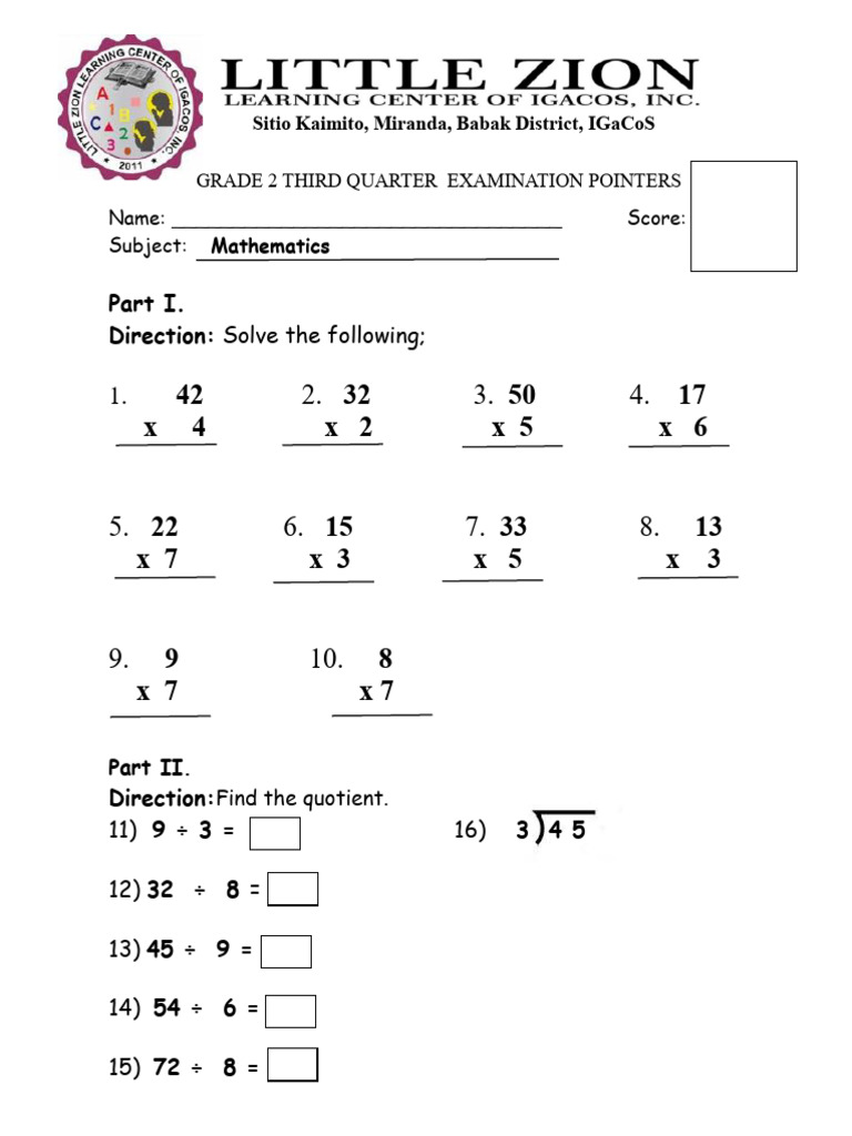 Grade 2 Math and Science Exam Pointers | PDF | Planets | Solar System