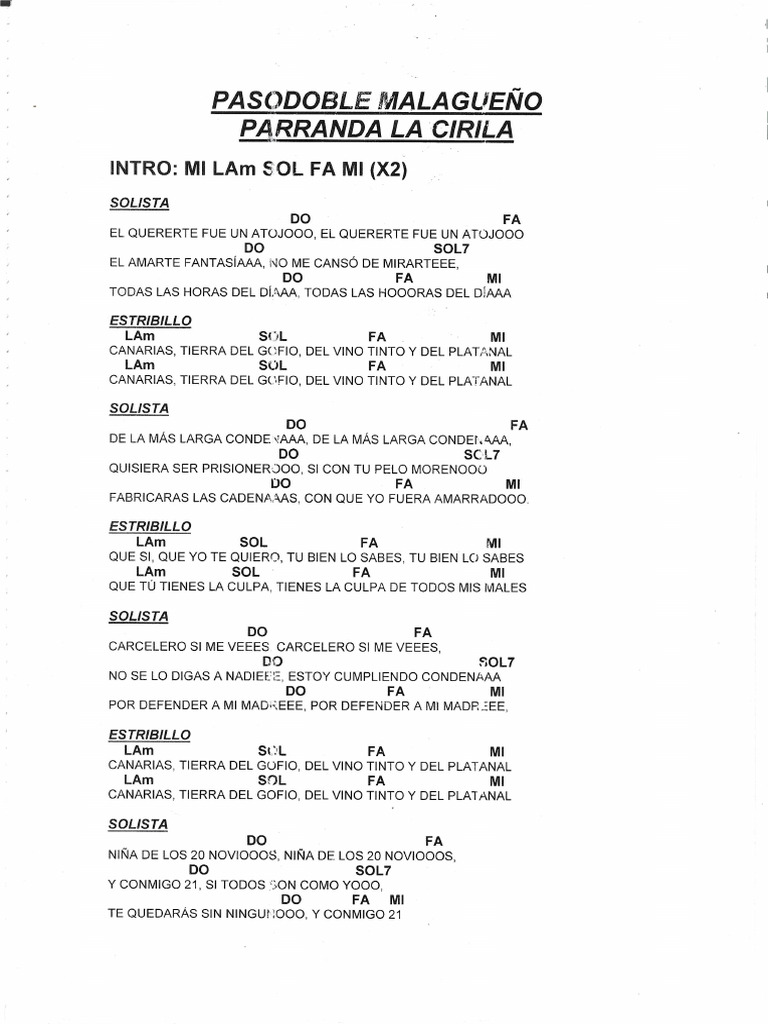 Pasodoble Malagueño | PDF