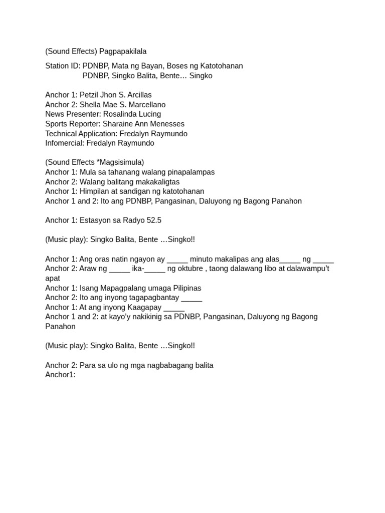 Script Broadcasting | PDF