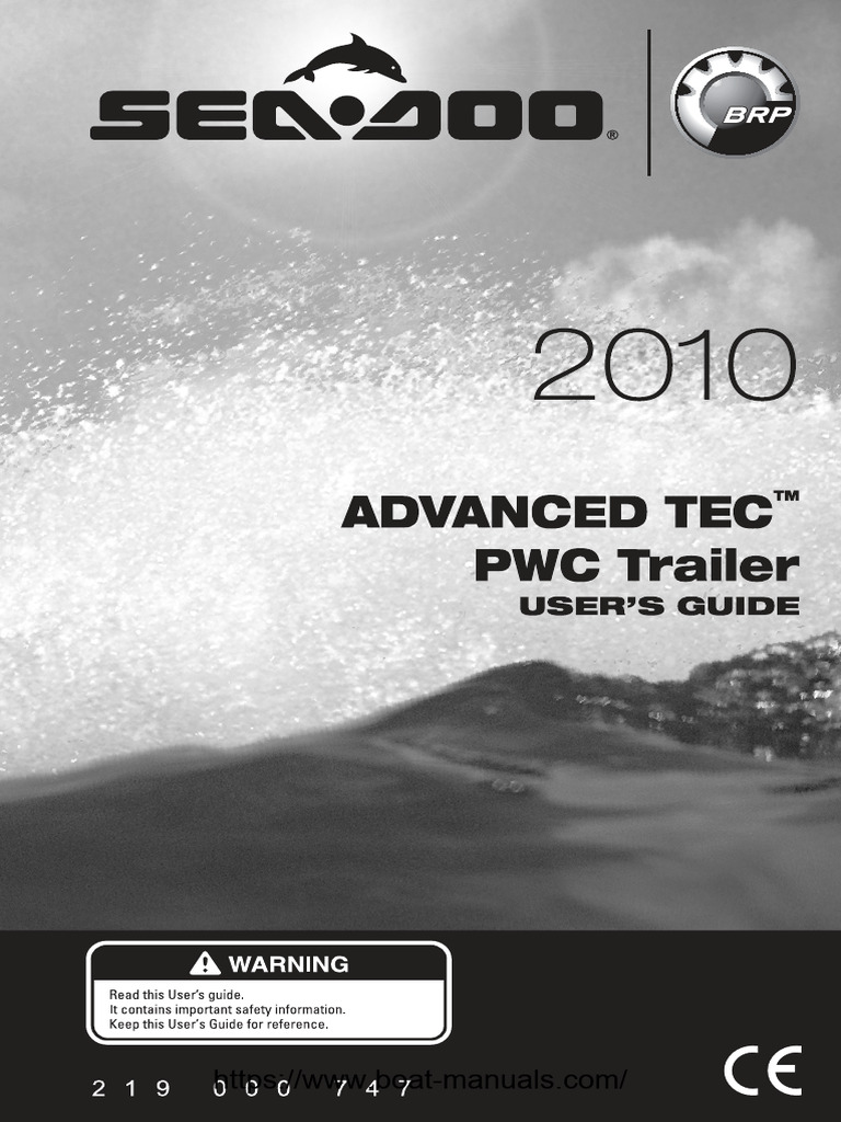 Sea Doo Advanced TEC PWC Trailer CE Homologated S User's Guide | PDF ...