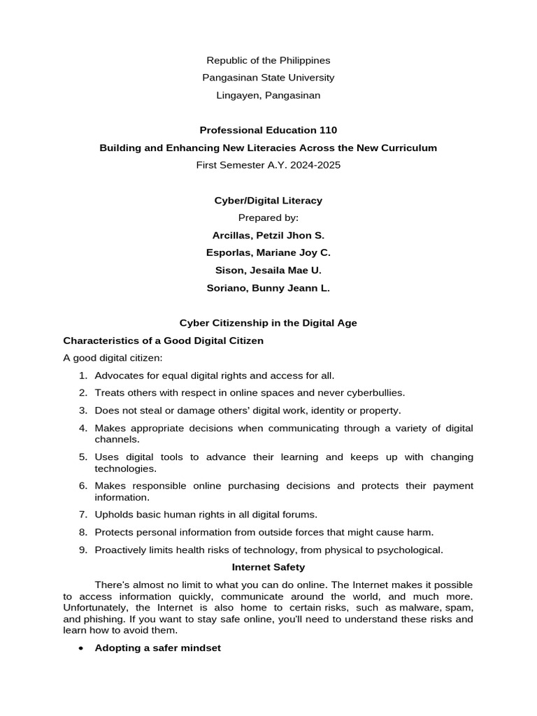 Cyber Digital Literacy | PDF | Security | Computer Security