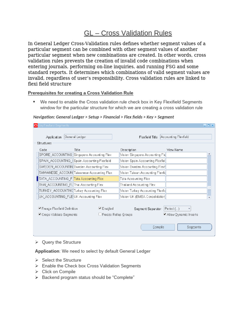 GL Cross Validation Rules | PDF
