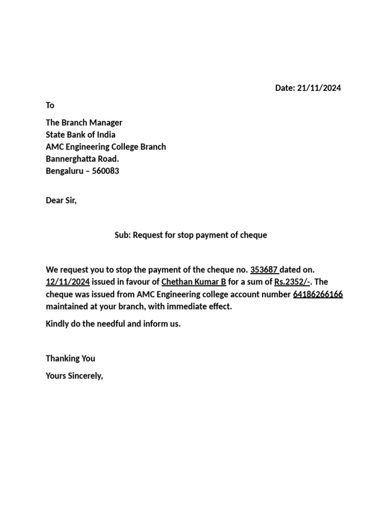 Bank Letters | PDF