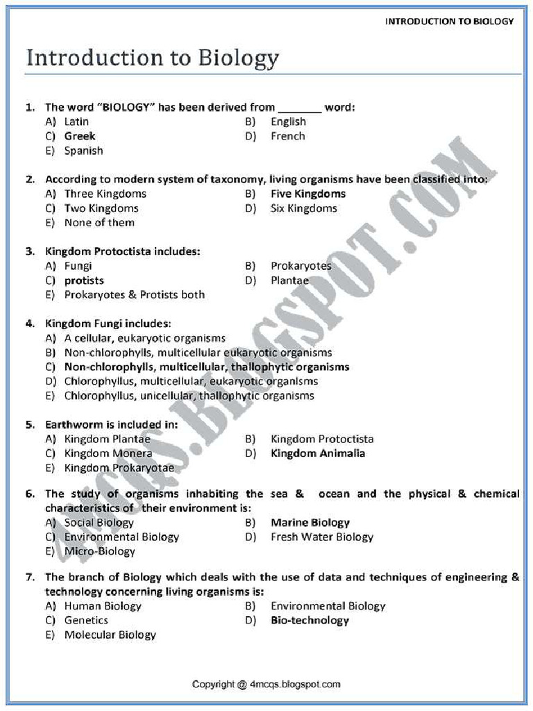 (A) Introduction To Biology - Compressed | PDF