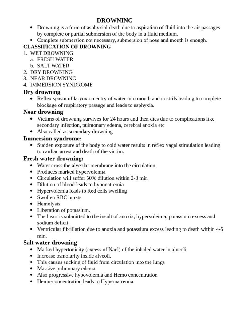 Drowning | PDF | Lung | Medical Specialties