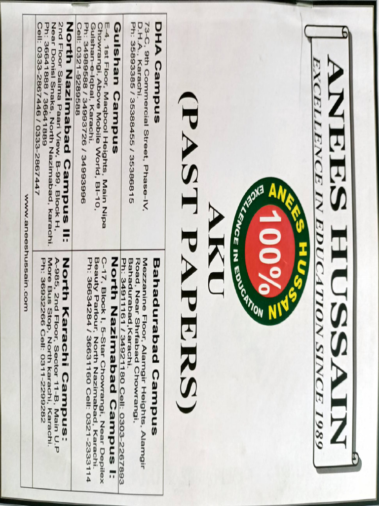 AKU Past Papers | PDF