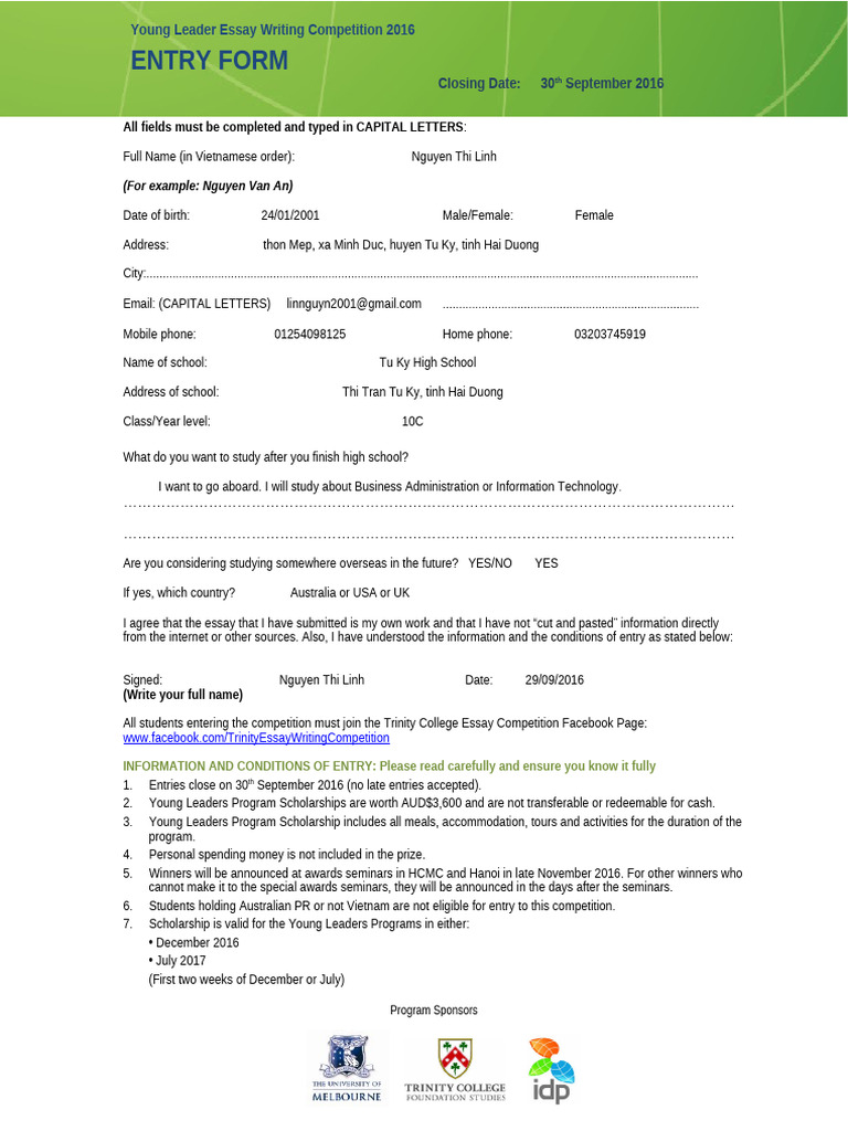 Young Leader Essay Competition Entry | PDF | Steve Jobs